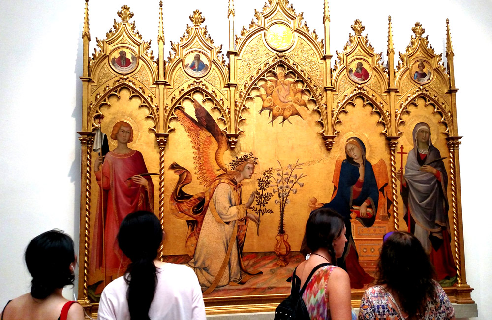 Annunciation with St. Maxima & St. Ansanus, Simone Martini and Lippo Memmi